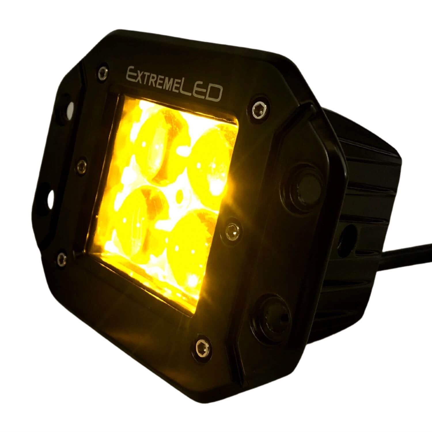 Extreme Series 3" Stealth Light Pod - Flush Mount Amber Flood Beam ...