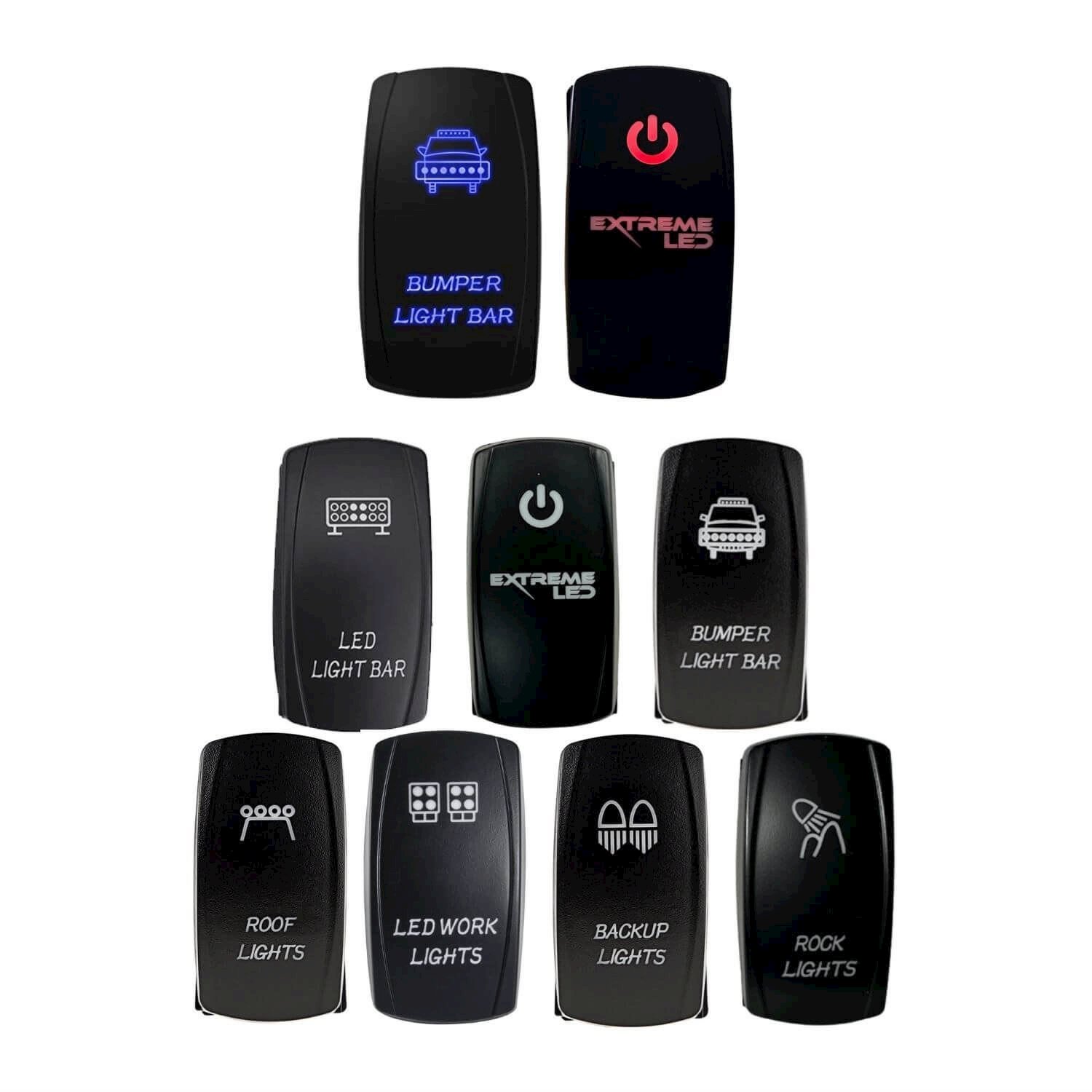 LED Light Rocker Switch | 12V 20A Illuminated Toggle Switch | Extreme ...