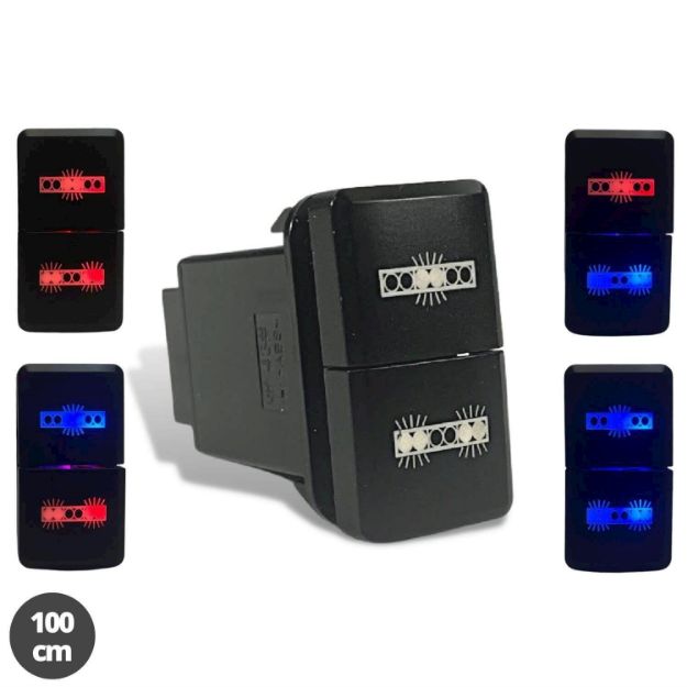 40" Dual Push Button Switch Wire for dual color led light bars ...