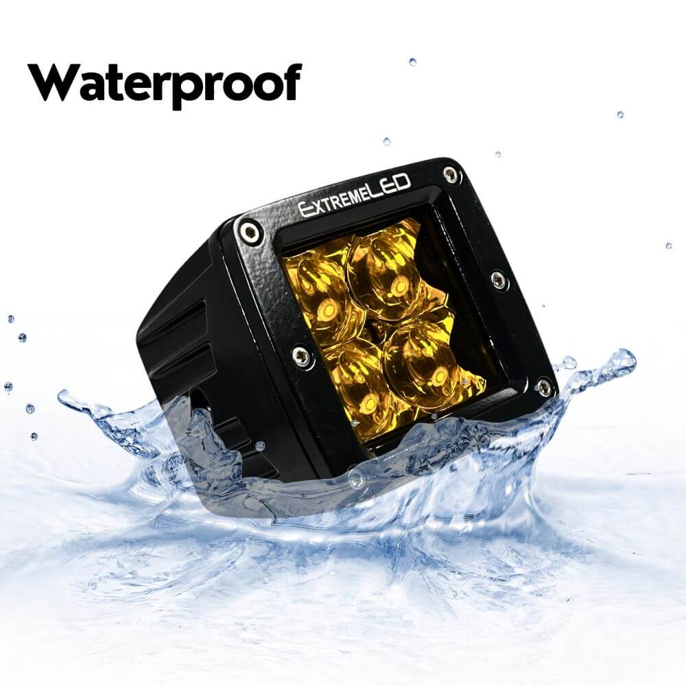 3" Yellow Extreme Series 5D LED Light Pod Spot Beam- 1,600 Lumen CREE