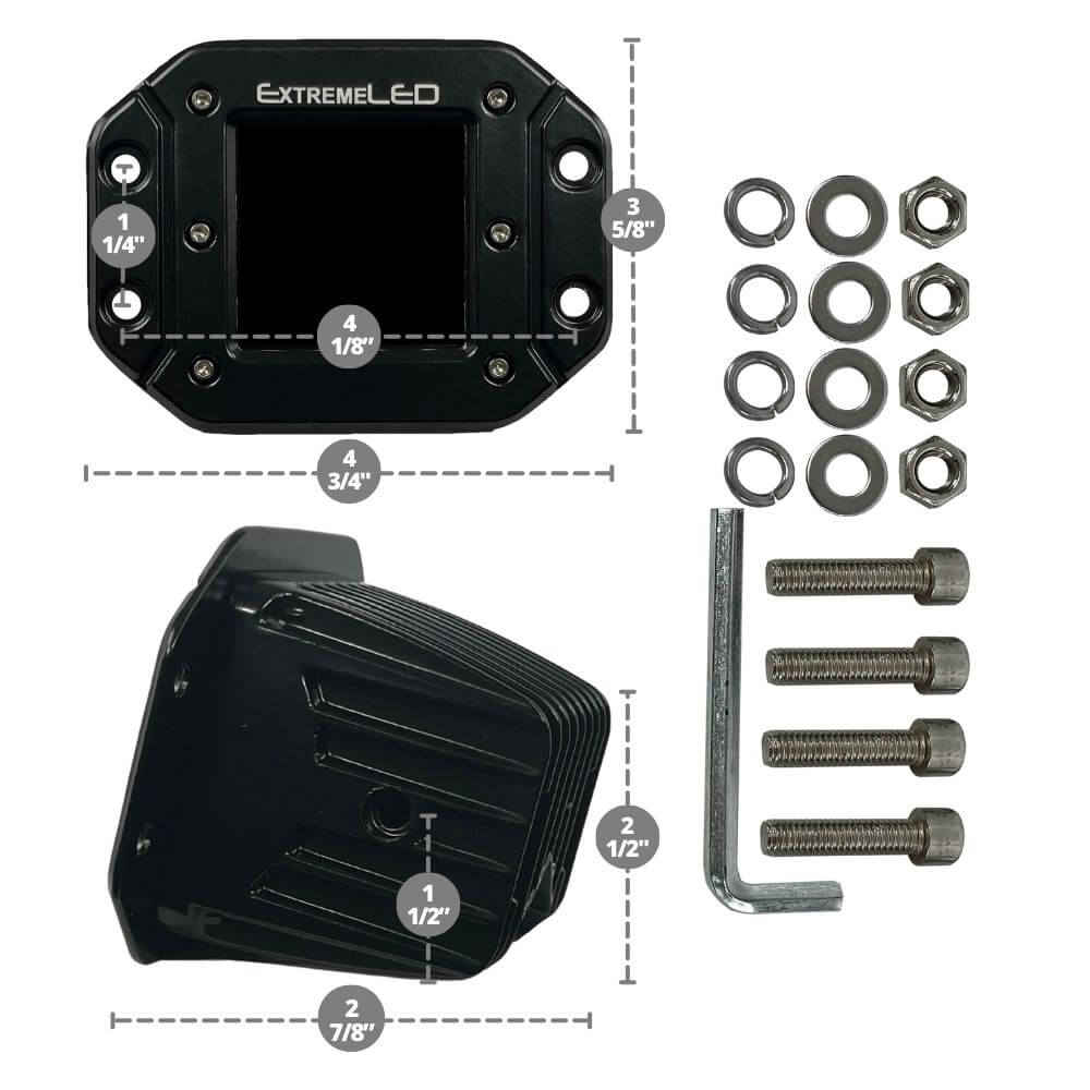 3" LED Light Pod - 1,600 Lumens - Flush Mount - flood Beam Amber Yellow ...