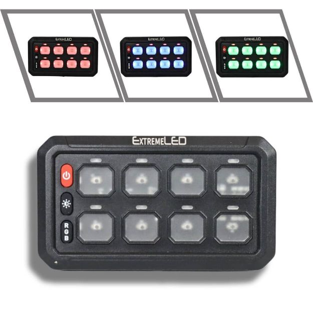 8 Gang RGB Rocker Switch Panel | LED Light System Controller | Extreme ...