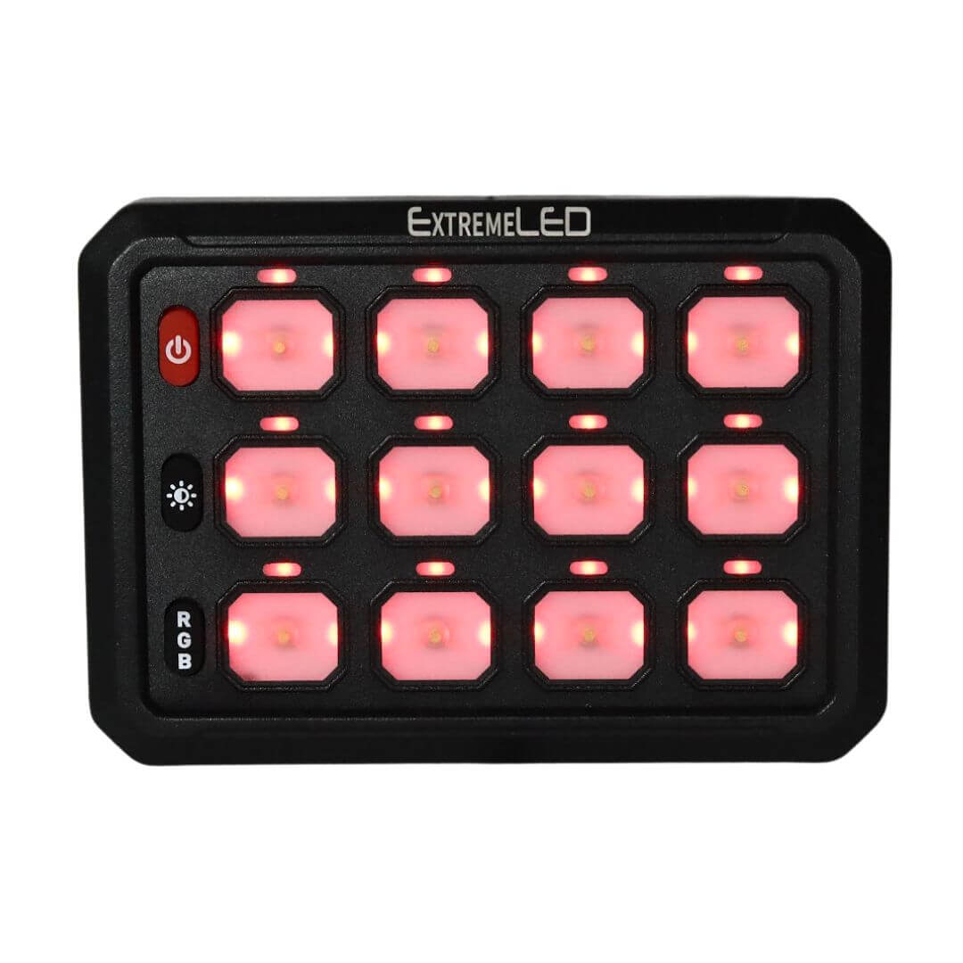 12-Gang RGB Rocker Switch Panel | LED Lighting Control Hub | Extreme LED Light Bars