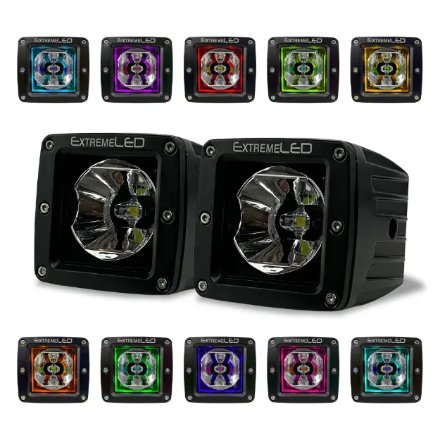 RGB Light Pod Pair | 3" LED Light Pods & Remote