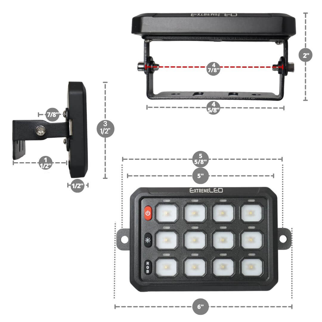 12-Gang RGB Rocker Switch Panel | LED Lighting Control Hub | Extreme ...